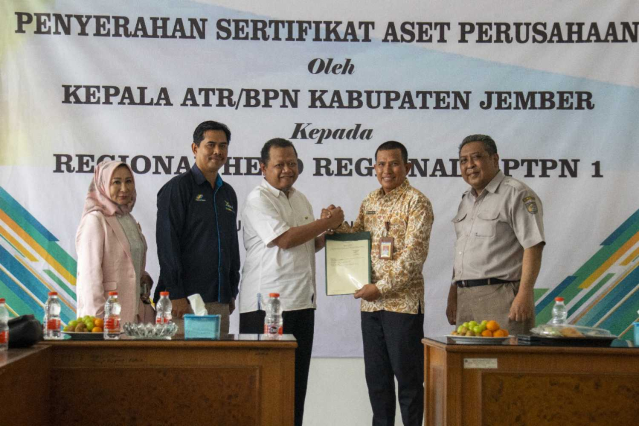 PTPN I Regional 4 Terima Sertifikat Aset 39,8 Ha dari BPN